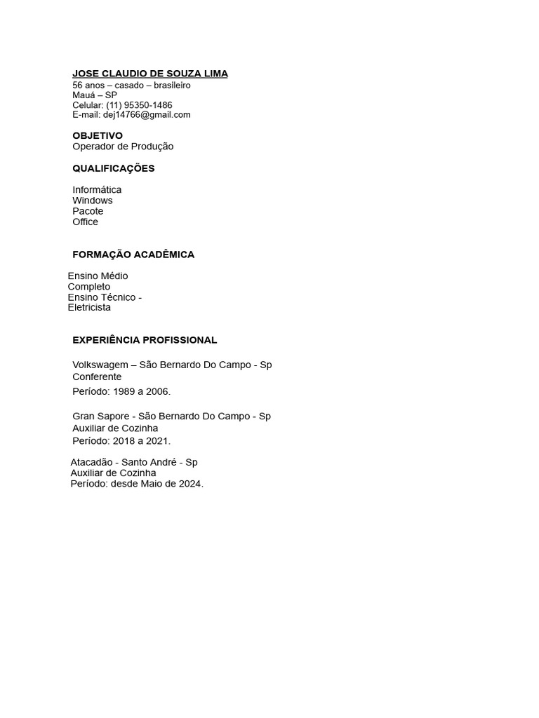 CV Jose Claudio | PDF
