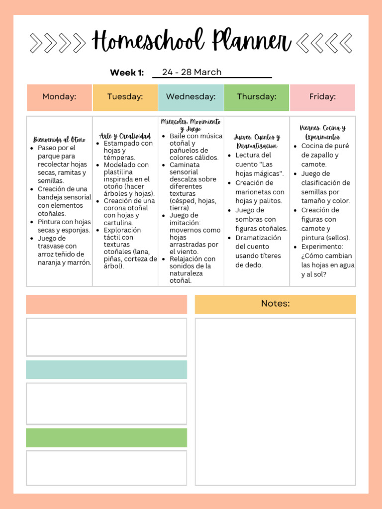 Homeschool Weekly Planner | PDF