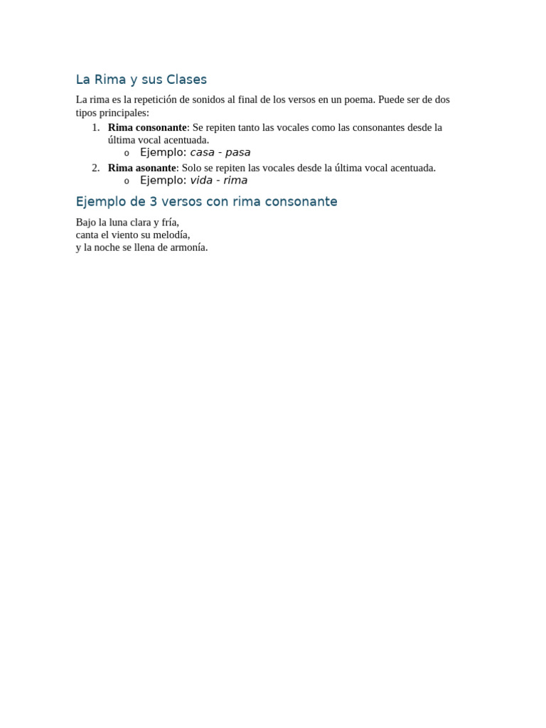 Clasificación de la Rima en Poesía | PDF