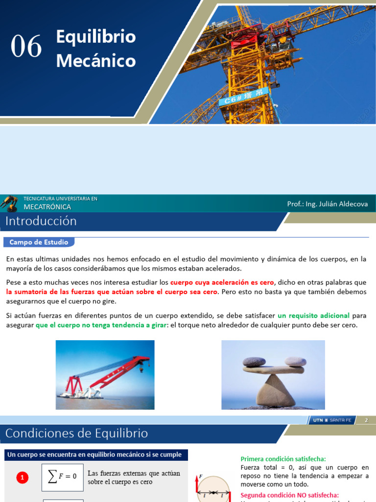 UT NÂ° 6 Equilibrio MecÃ¡nico | PDF | Peso | Fuerza