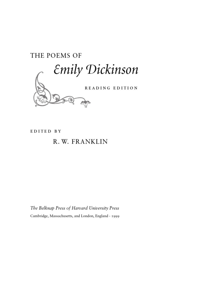 HarvardX Dickinson - Franklin | PDF | Emily Dickinson