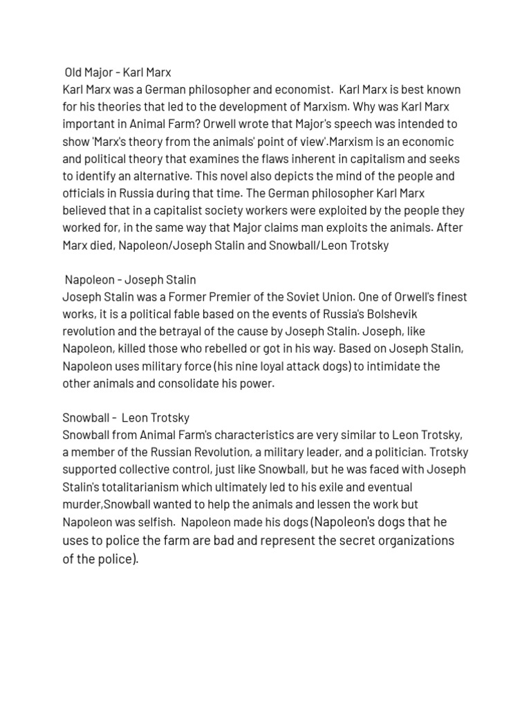 Snowball and Trotsky: Parallels Explained | PDF | Leon Trotsky | Joseph ...