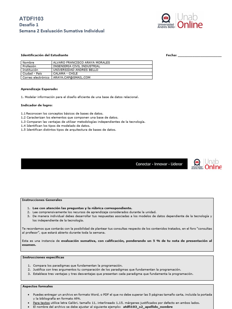Atdfi103 s2 ARAYA ALVARO | PDF | Bases de datos