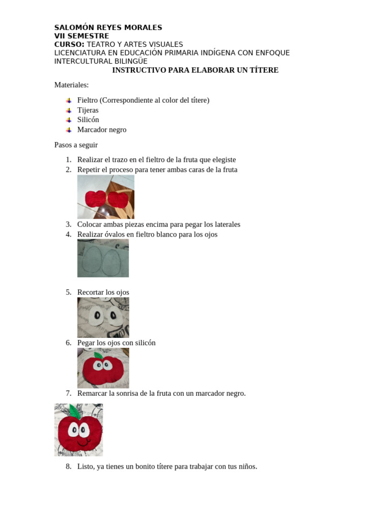 Instructivo Titere | PDF