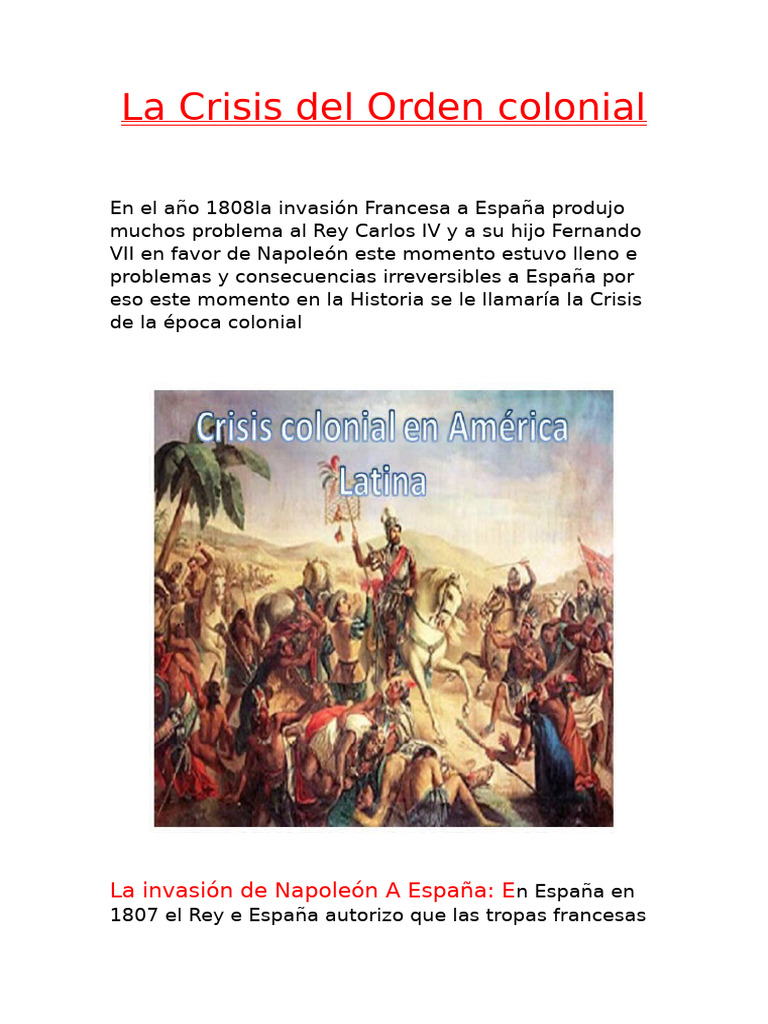 Crisis Colonial en España 1808 | PDF