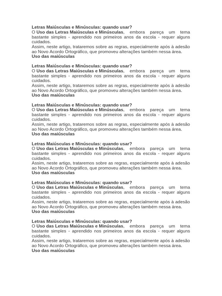 Uso de Letras Maiúsculas e Minúsculas | PDF | Caixa alta e caixa baixa ...