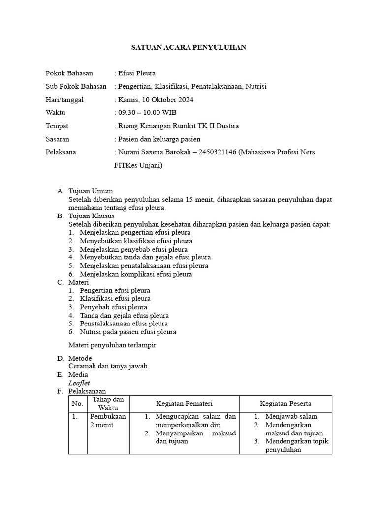 KDP - Sap Efusi Pleura | PDF