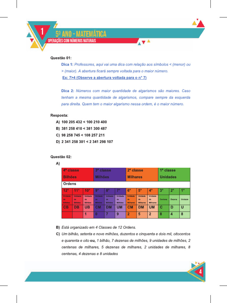 TUTORIAR 5_ANO MATEMATICA_2021_FINAL-PROFESSOR1 | PDF | Matemática ...
