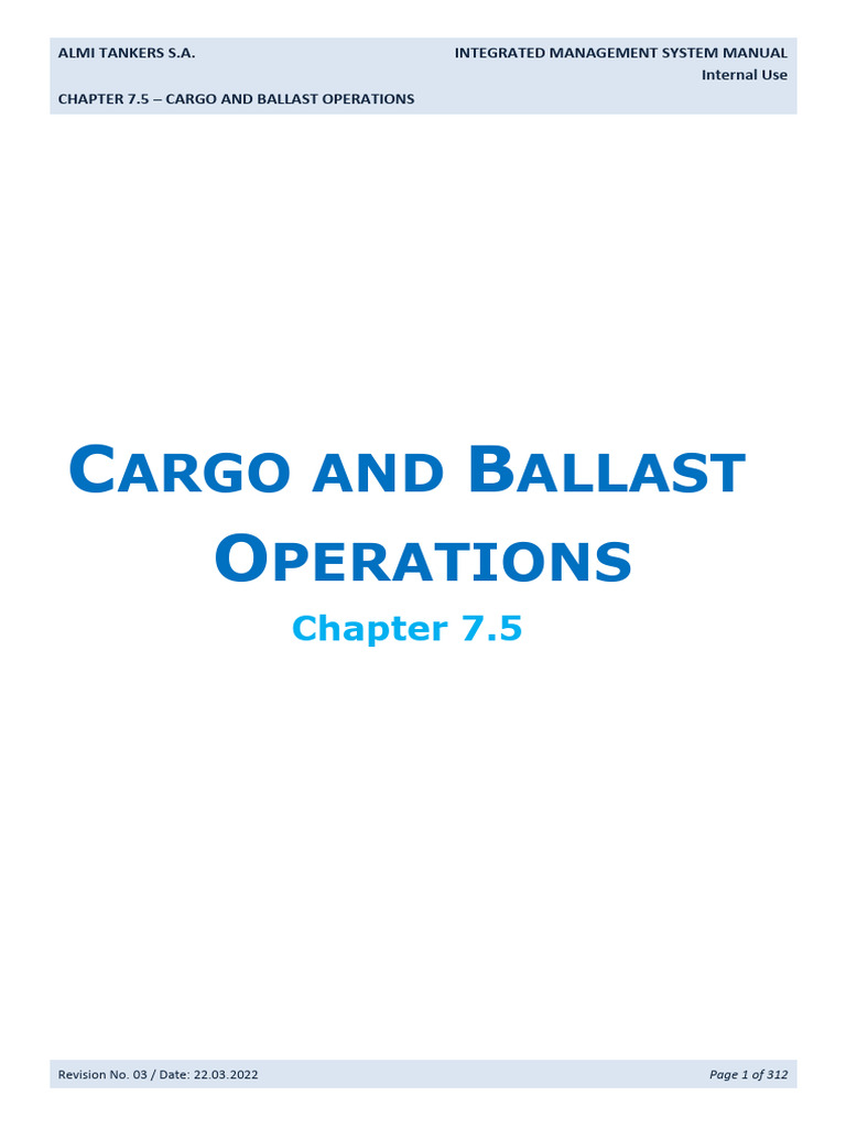 Cargo and Ballast Operations Manual | PDF | Oil Tanker | Ships