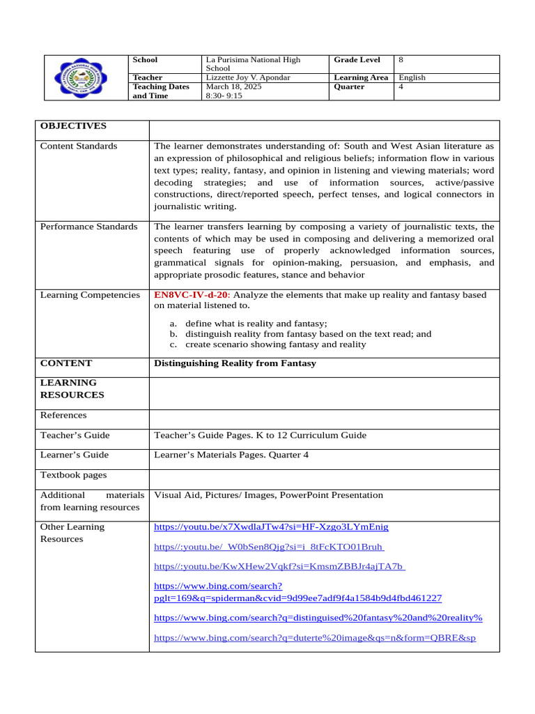 March18 - Final Demo Teaching | PDF | Learning | Lord's Prayer