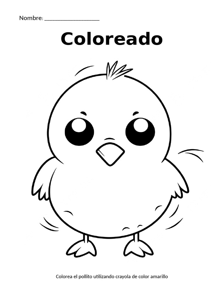 Ficha - Coloreado Pollito | PDF
