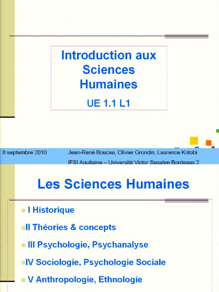 Introduction Aux Sciences Humaines | PDF