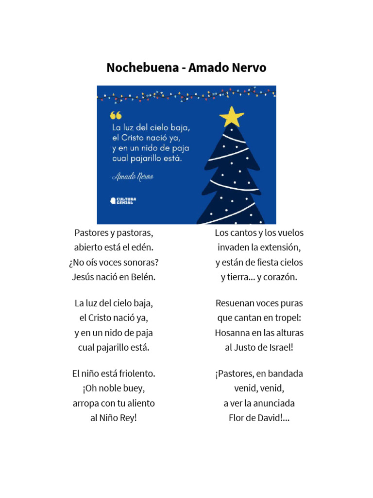 Poema "Nochebuena" de Amado Nervo | PDF
