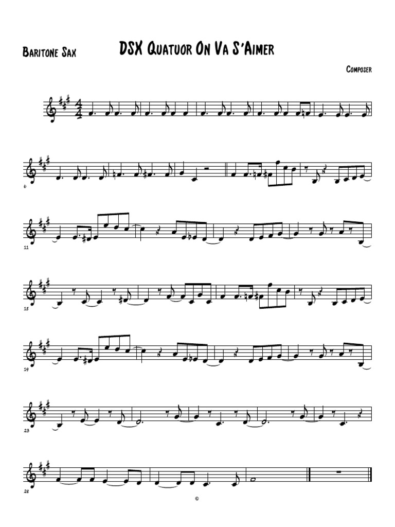 on va s'aimer - 004 Baritone Sax | PDF