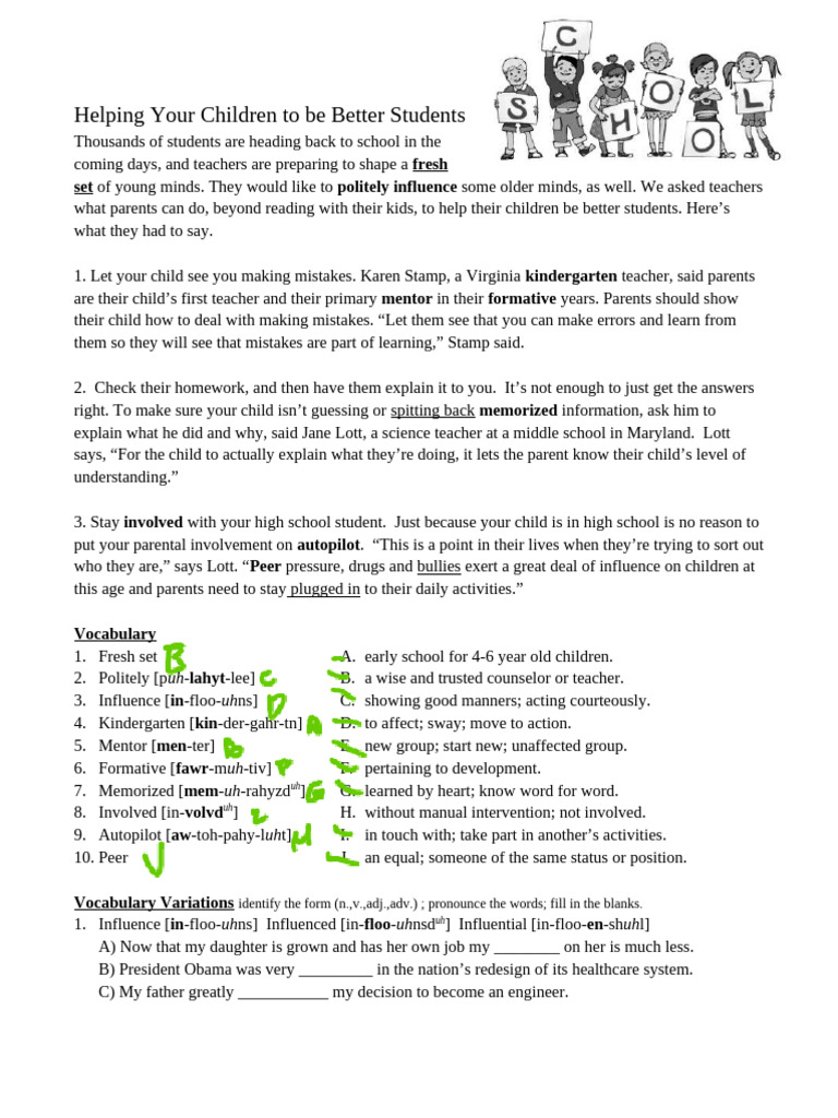 Helping Your Children to be better Students 副本 | PDF | Linguistics