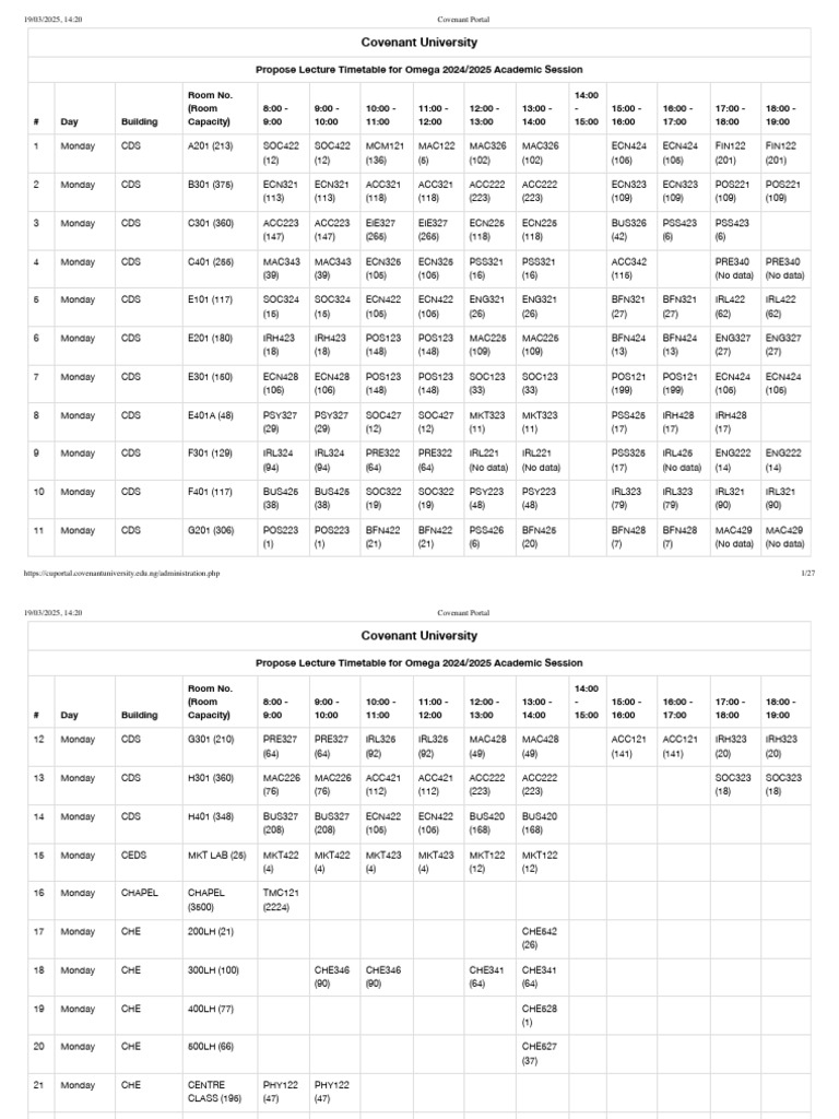 Omega 2025 Lecture Timetable (1st Draft) | PDF | Teaching | Education Theory