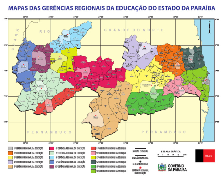 SEE - Mapa Paraiba GREs - 2023 | PDF