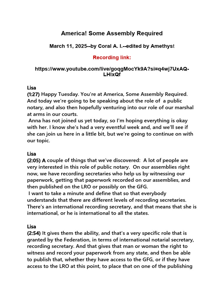 229 America! Some Assembly Requried March 11, 2025 | PDF | Notary ...