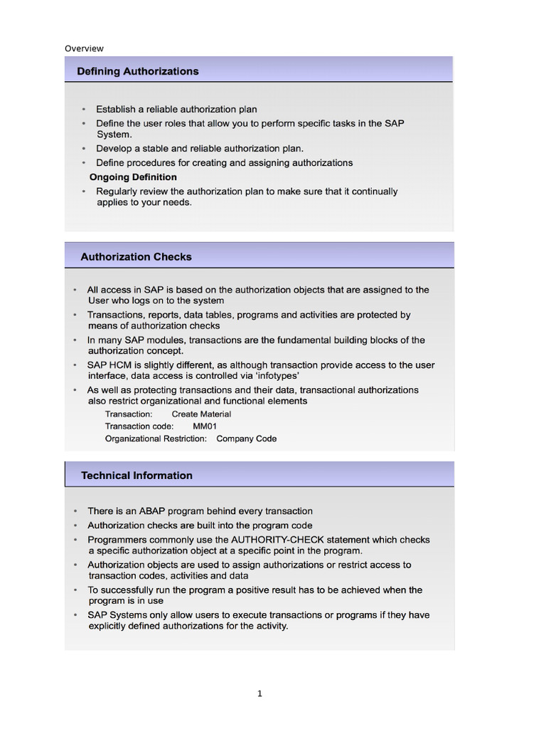 SAP Authorization System | PDF