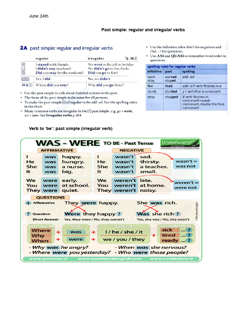 Past Simple - Regular and Irregular Verbs | PDF