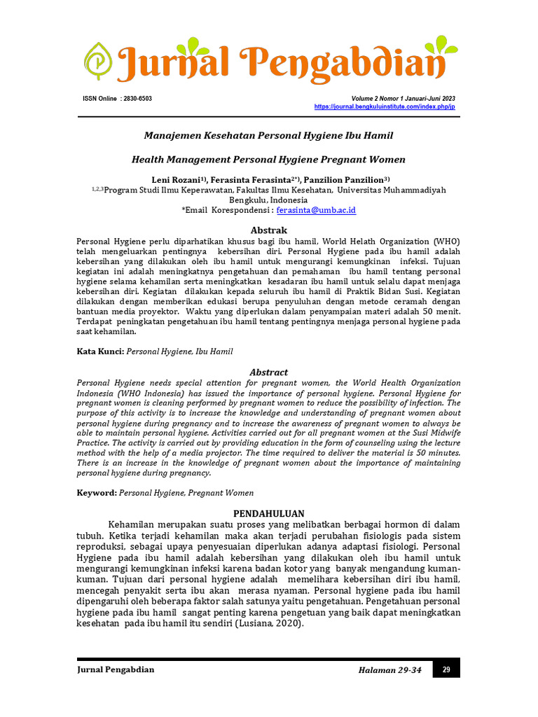 Jurnal Pengabdian (JP) Leni Rozani | PDF