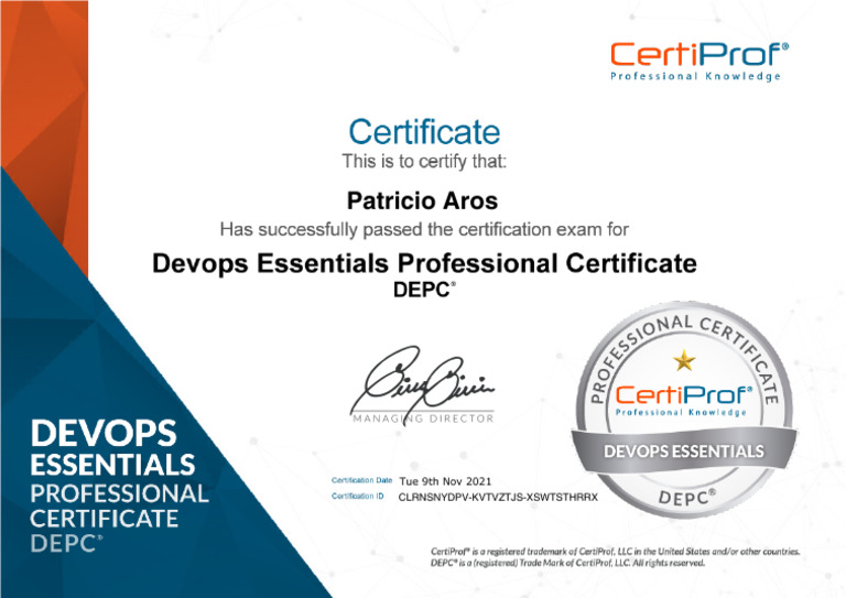 Devops Essentials Professional Certificate | PDF
