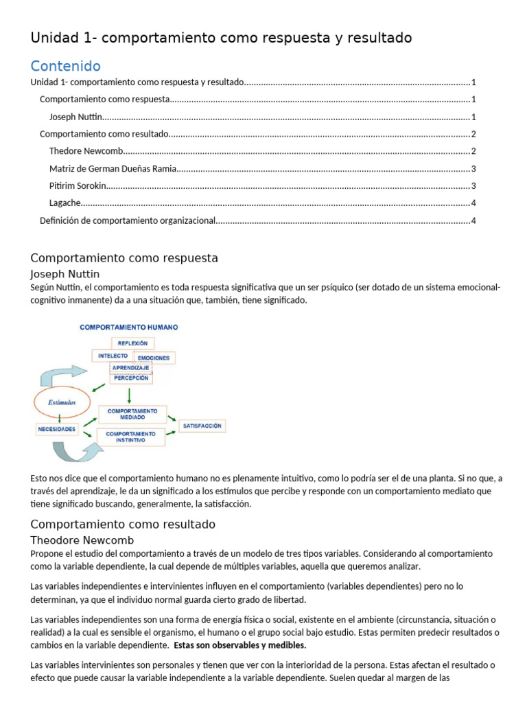 Unidad 1 El Comportamiento Como Respuesta y Resultado (Recuperado ...
