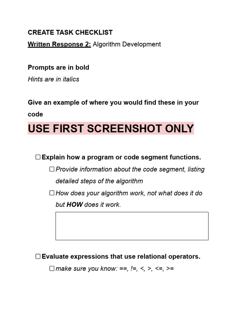 25baruas Barua - CREATE TASK CHECKLIST Written Response 2 | PDF