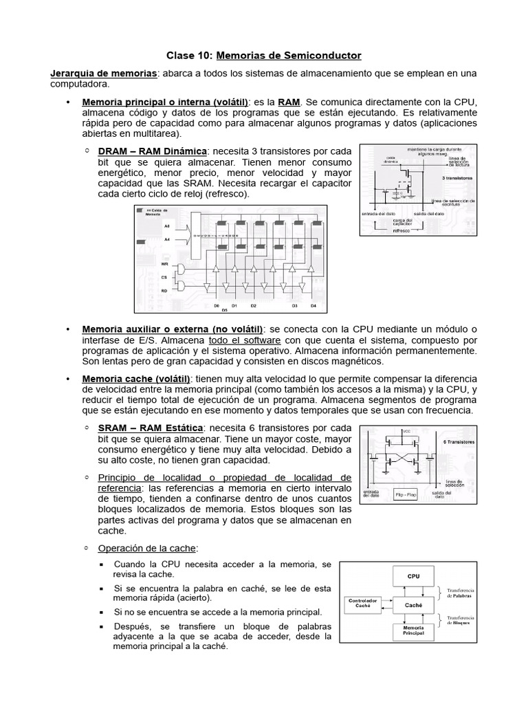 C10 - Memorias de Semiconductor | PDF | Almacenamiento de datos de la ...