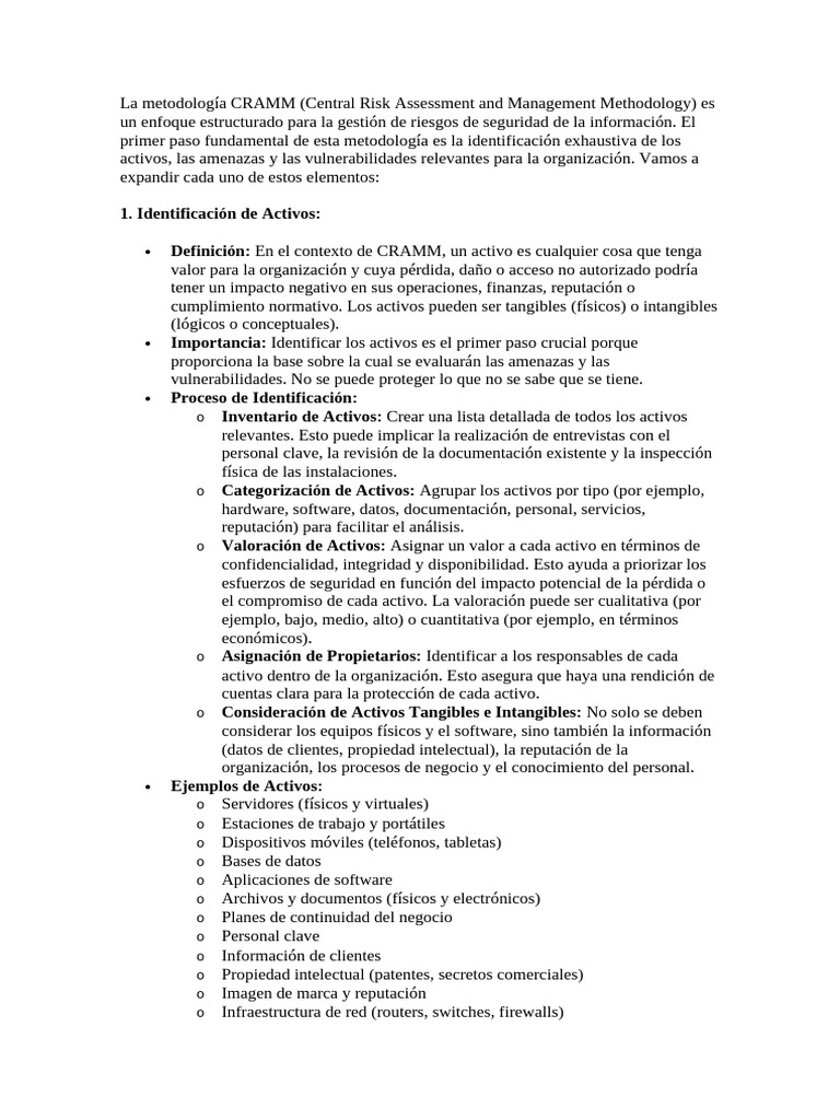 CRAMM | PDF | La seguridad informática | Seguridad