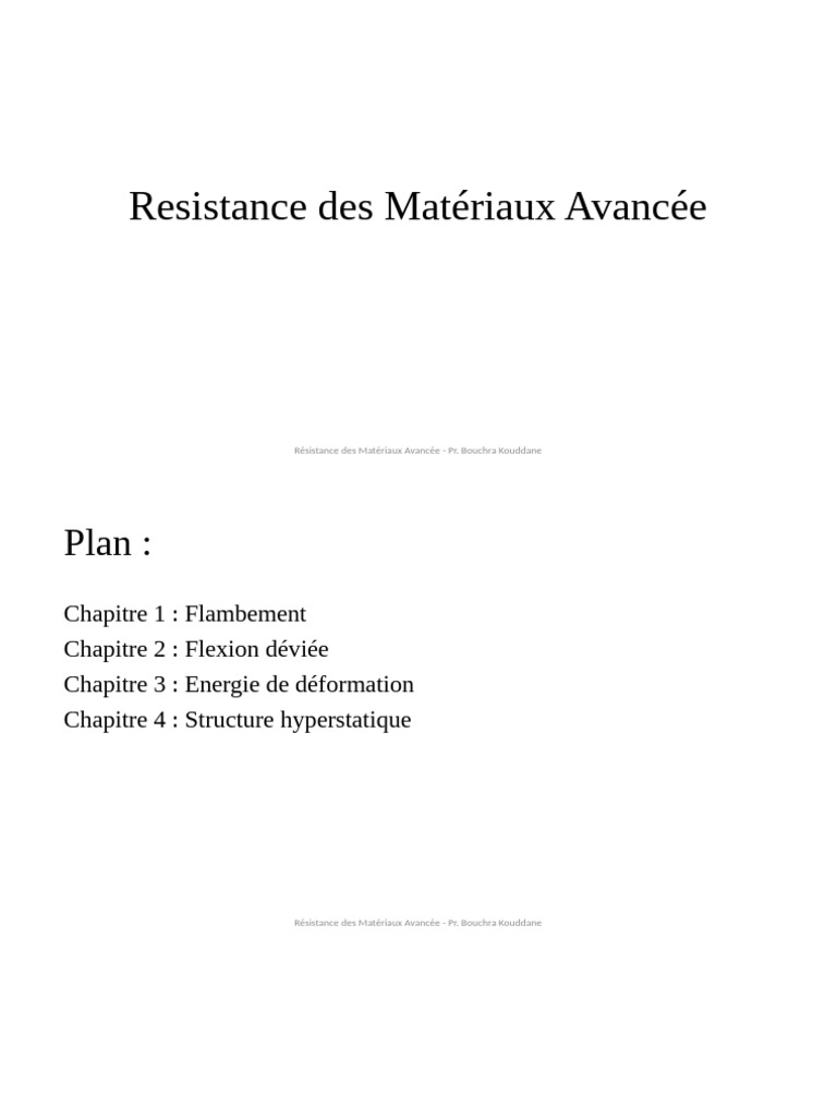 RDM Avancée | PDF | Flambage | Résistance des matériaux