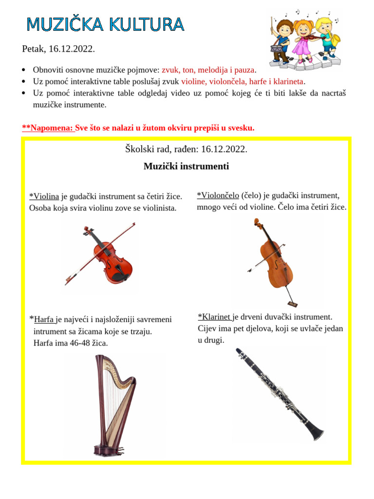 Radni materijal iz muzickog | PDF