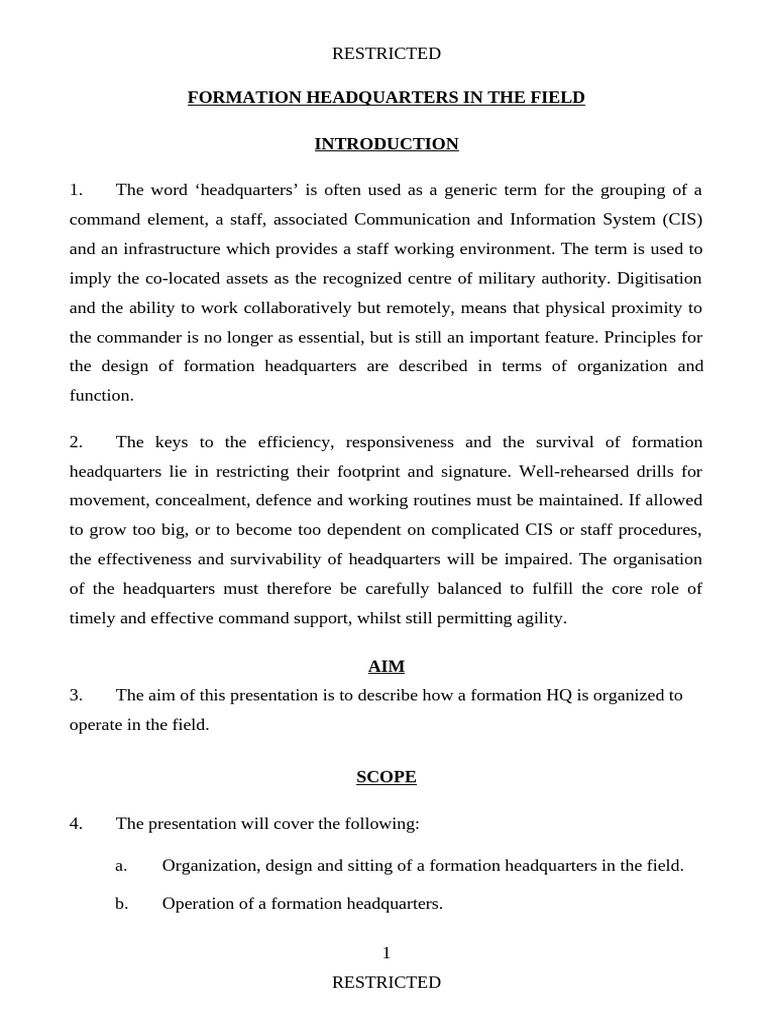 Brigade Headquarters Operations in the Field | PDF | Brigade ...