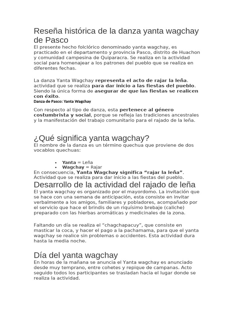 Yanta Wagchay | PDF
