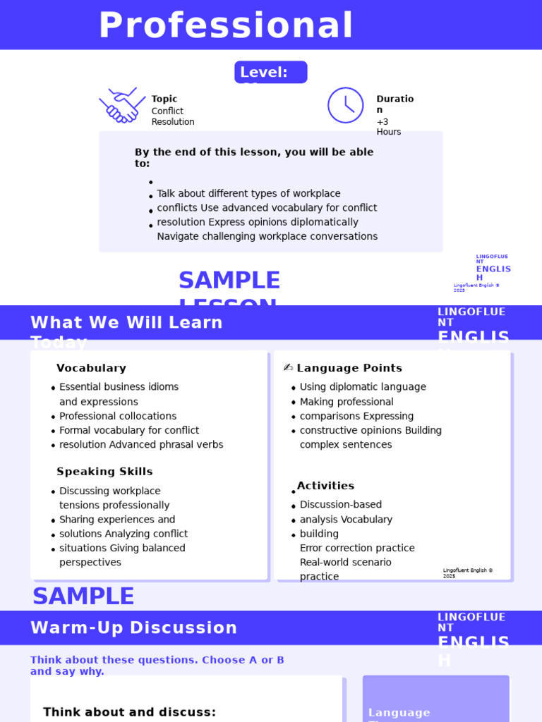3 | SAMPLE Student Version C1 Slides - Conflict Resolution | PDF | English Language | Adverb