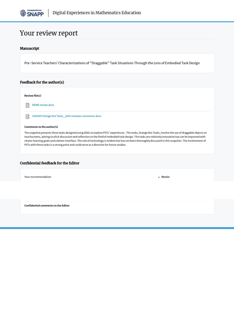 Your Review Report For Digital Experiences in Mathematics Education | PDF