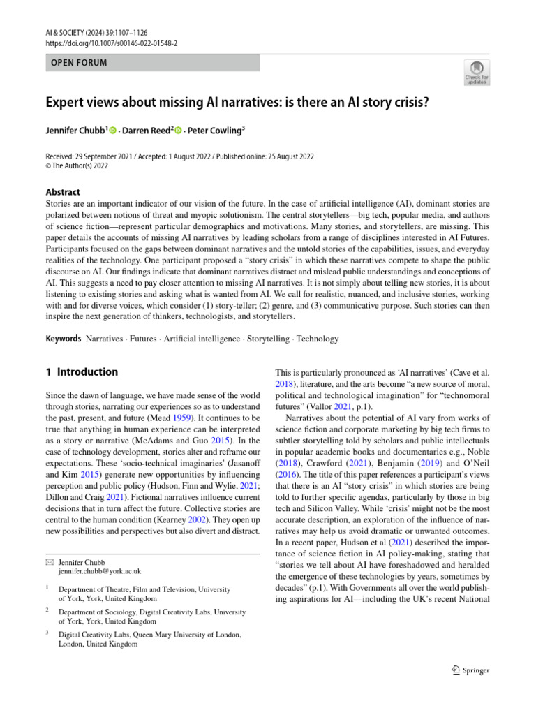 missing AI narrative | PDF | Artificial Intelligence | Intelligence (AI ...