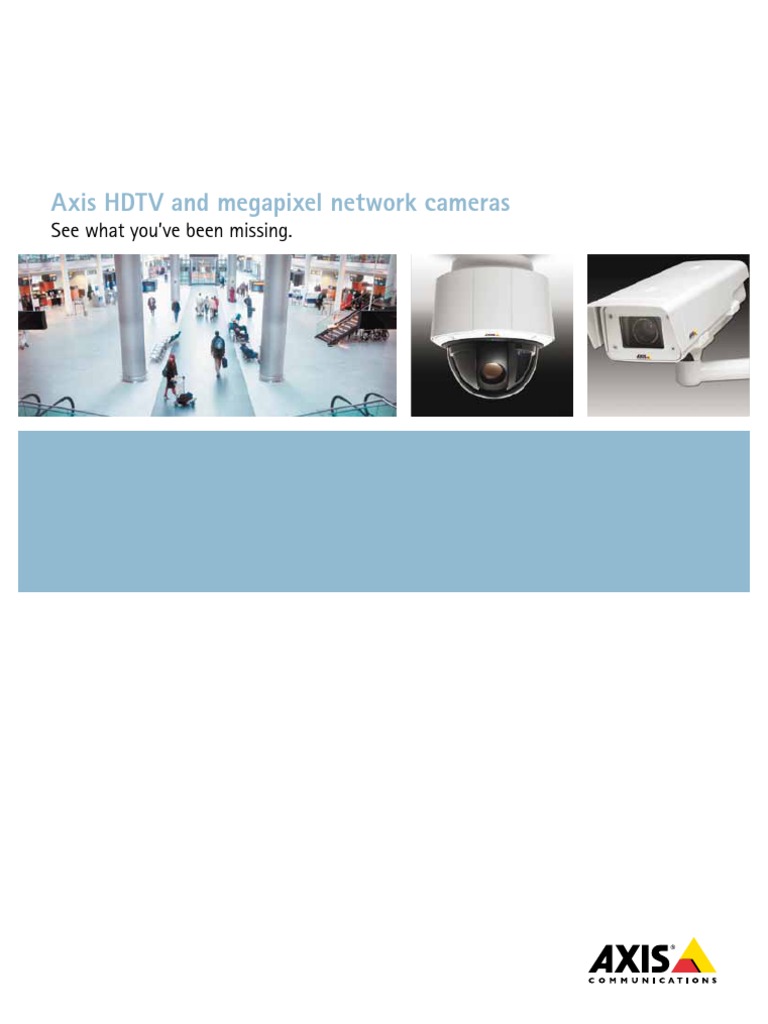 Axis HDTV Megapixel Network Cameras | PDF | Video | Pixel