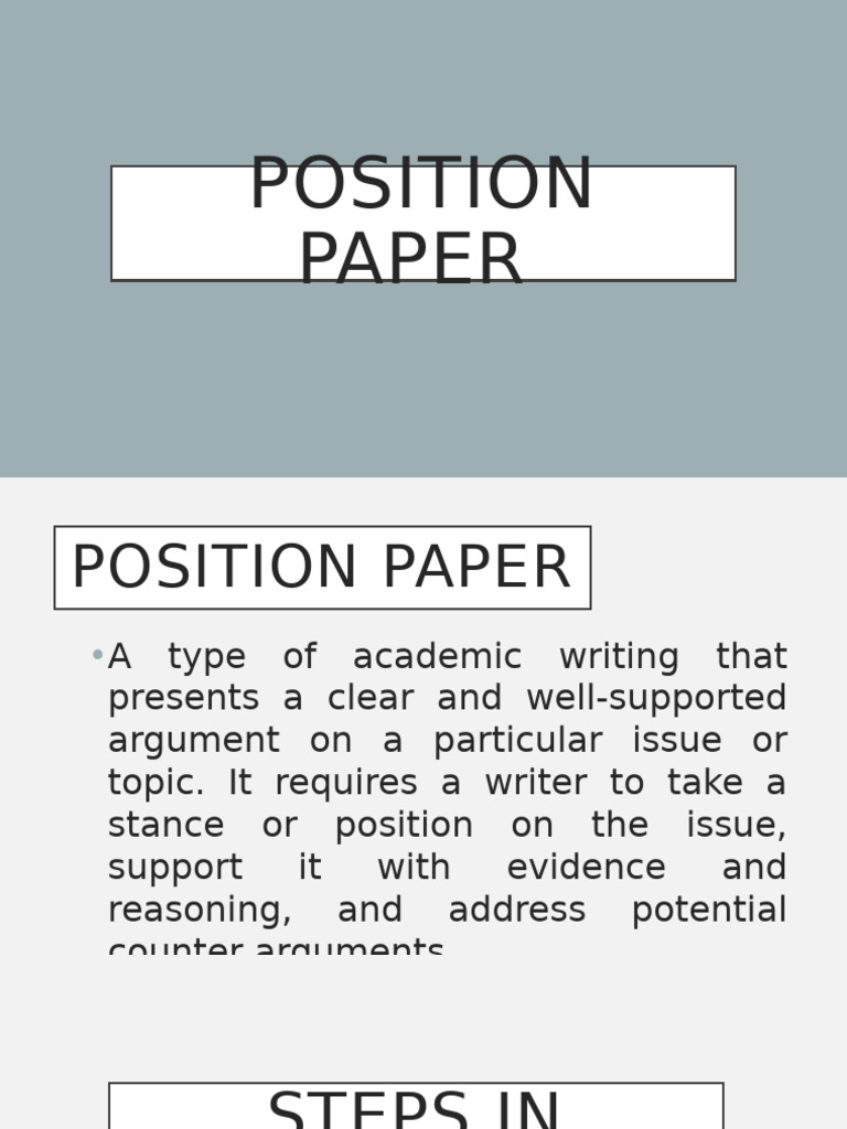 How to Write a Position Paper | PDF