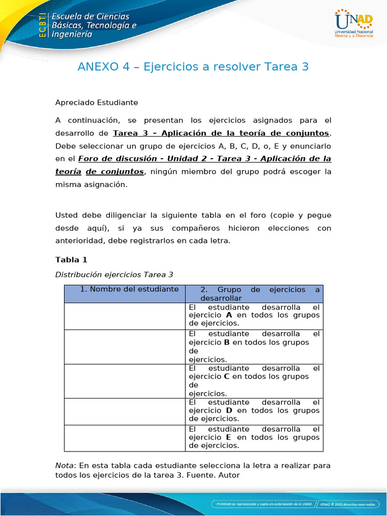 Anexo 4 - Ejercicios A Resolver Tarea 3 | PDF | Matemáticas