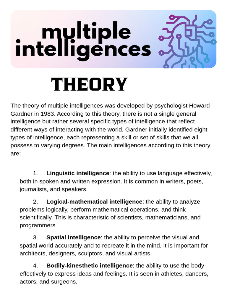 Multiple Intelligence PDF | PDF | Intelligence | Learning