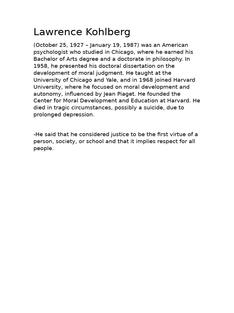 Lawrence Kohlberg | PDF