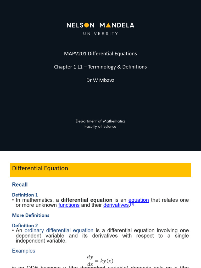 Differential Equations Overview | PDF | Nonlinear System | Ordinary Differential Equation