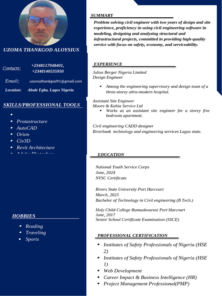 ThankGod CV C | PDF | Engineering