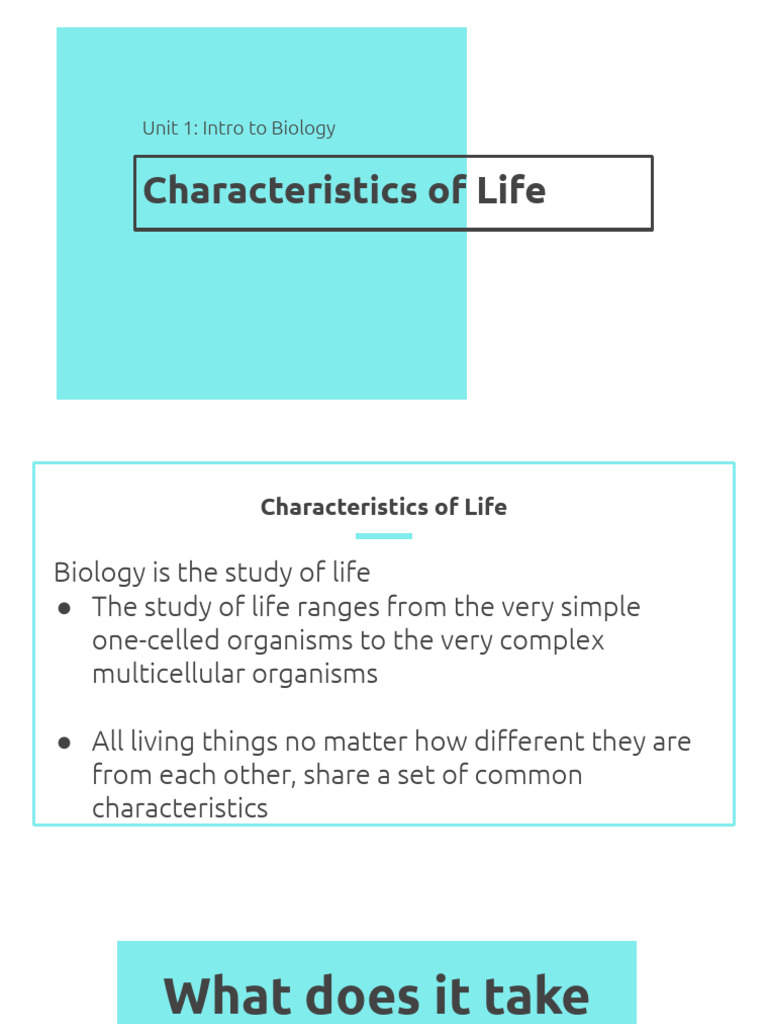 Characteristics of Life Notes condensed | PDF | Life | Organisms