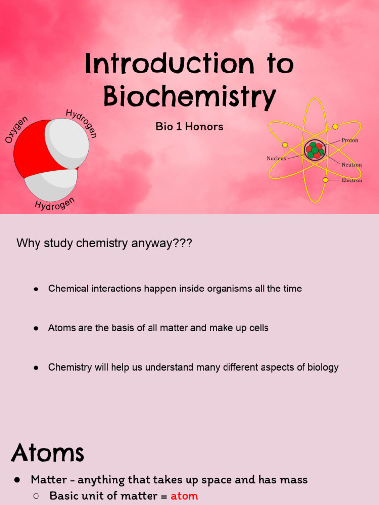 Copy of Introduction to Biochemistry | PDF | Chemical Bond | Atoms