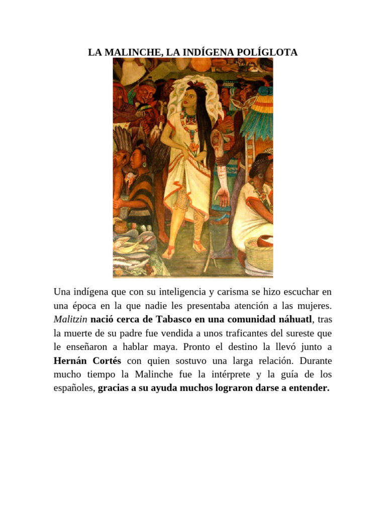 La Malinche: Intérprete y Guía Histórica | PDF