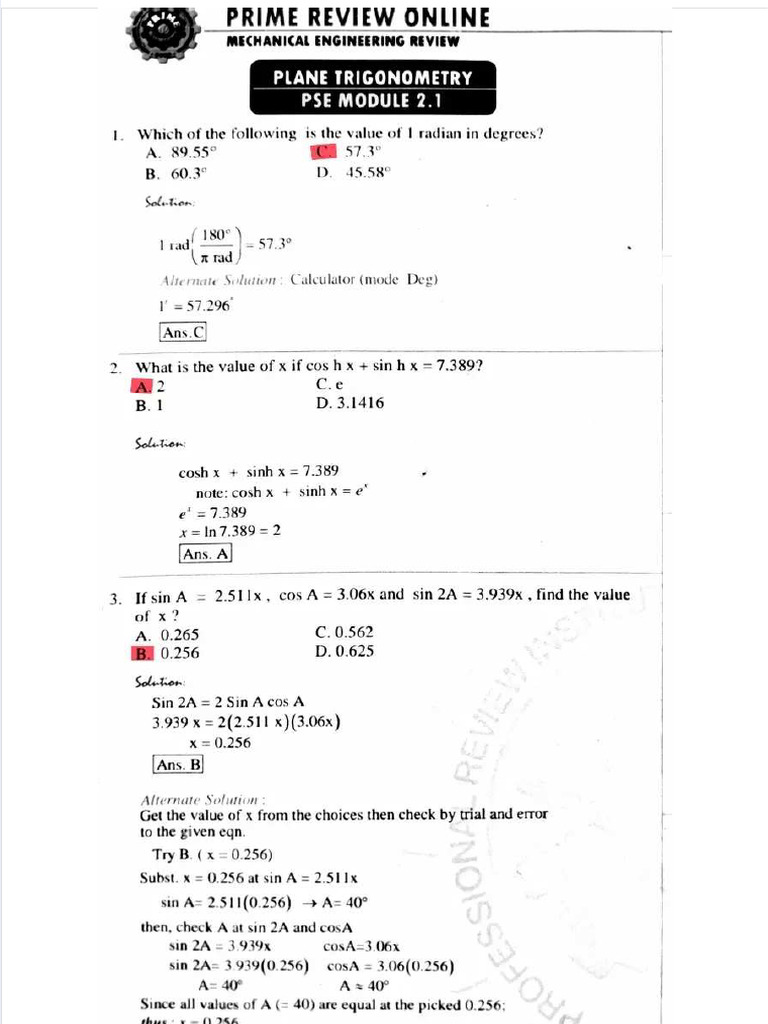 Trigo Solved Problems | PDF
