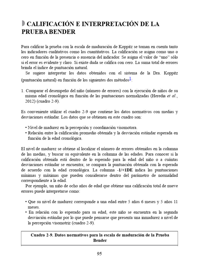 Calificación y Análisis de la Prueba Bender | PDF | Percepción | Sicología