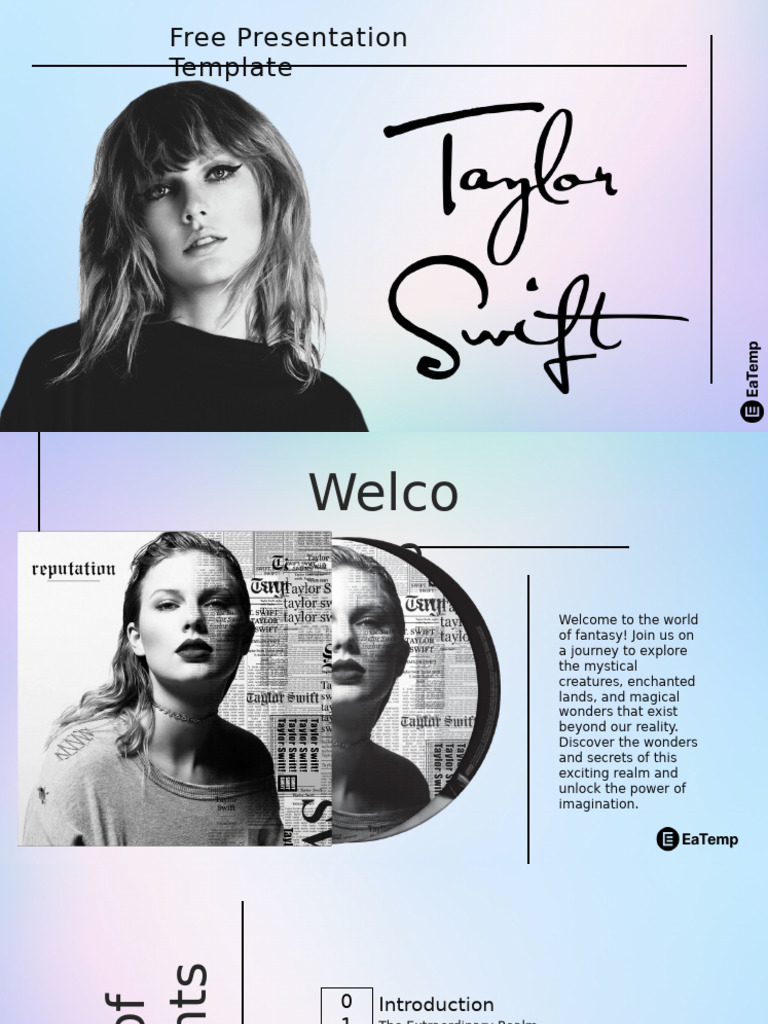 Taylor Swift PPT Template by EaTemp | PDF | Dragon | Elves